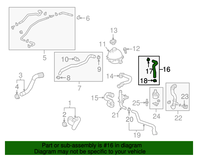2018-2019 GM Heater Water Auxiliary Pump Inlet Hose 84129289 ...