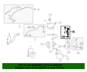 2018-2019 GM Heater Water Auxiliary Pump Inlet Hose 84129289 GM ...