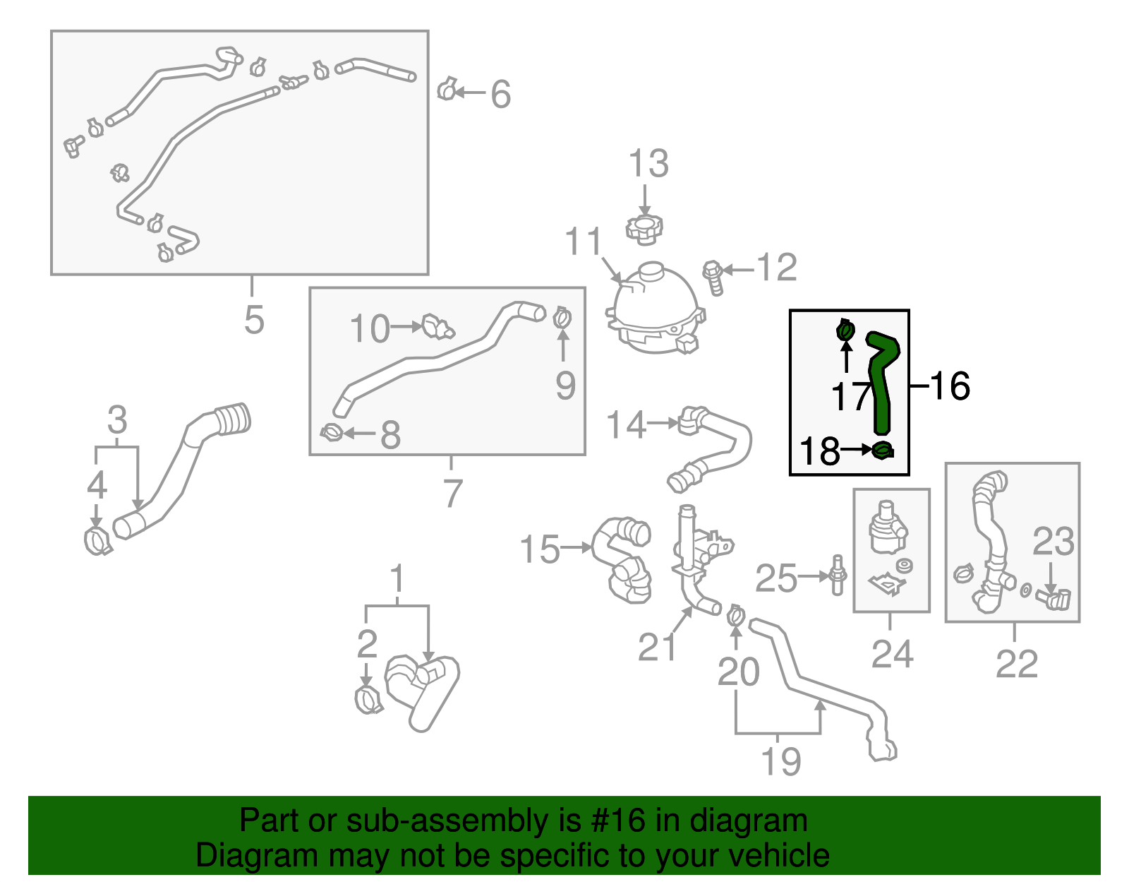 2018-2019 GM Heater Water Auxiliary Pump Inlet Hose 84129289 GM ...