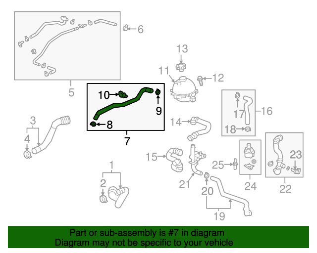 2018-2019 GM Radiator Surge Tank Outlet Hose 84129292 | GMPartsDirect.com