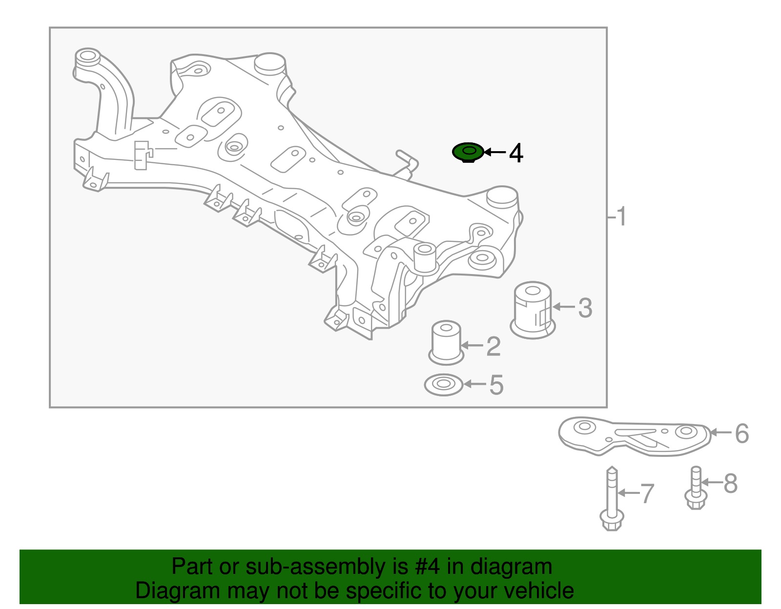 Genuine OEM Suspension Cross-Member Stopper Part# 62478-C1000 Fits 2015 ...