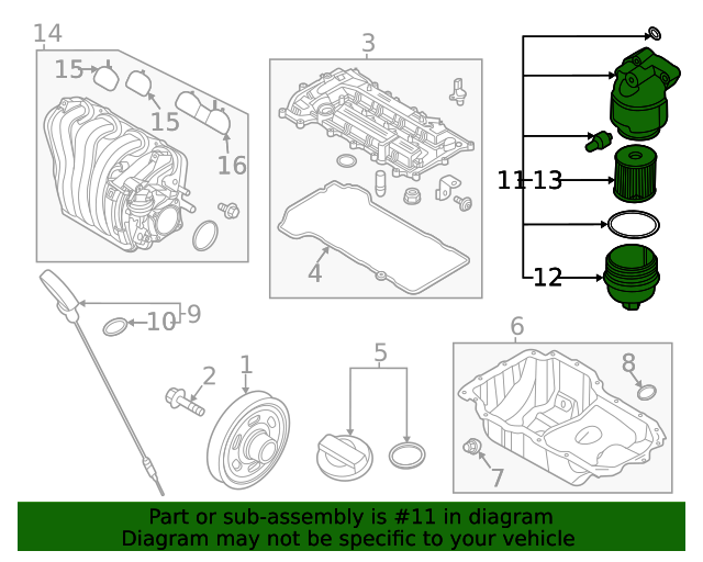 2020-2024 Hyundai Oil Filter Housing 26300-2M000 | OEM Parts Online