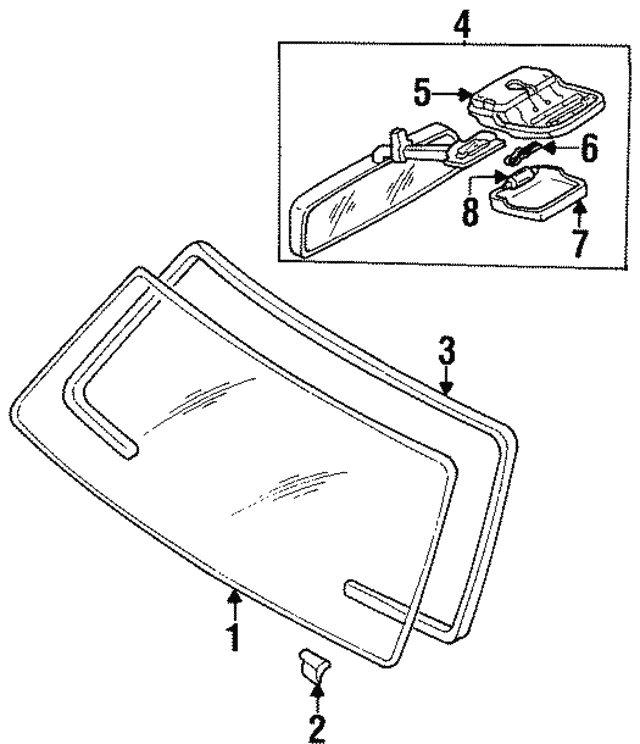 1988-1998 Mazda Glass Assembly Spacer H260-50-891 | TascaParts.com