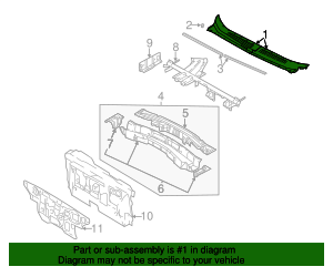 2001-2006 Hyundai Santa Fe Cowl Grille 86150-26000 | QuirkParts