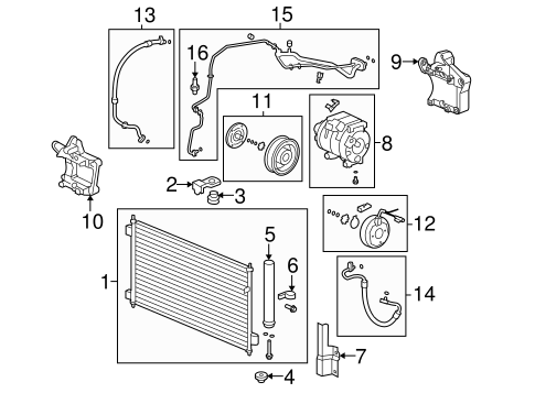 Condenser, Compressor & Lines for 2008 Honda Accord | Toronto Honda Parts