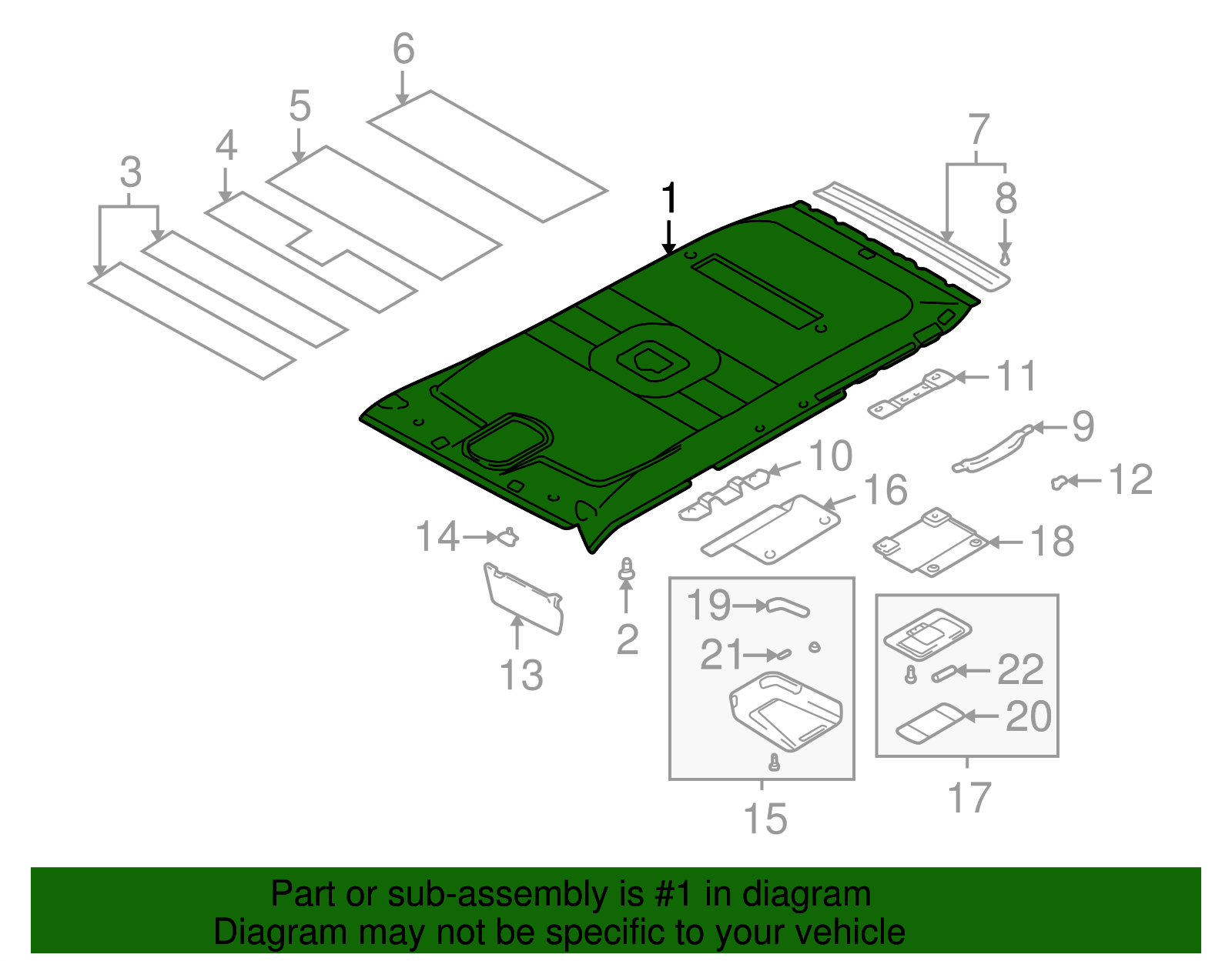 2001 Hyundai Santa Fe Headliner 85301-26200-YH | Hyundai Wholesale Direct
