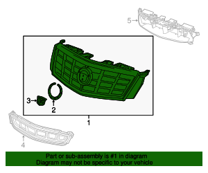 2016-2017 Cadillac XTS Front Upper Grille 84009768 GM | GMPartsDirect.com