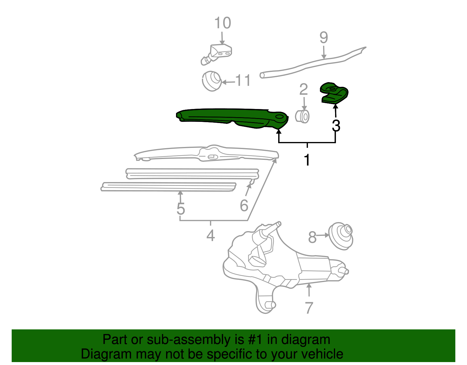 85241-02050 - Back Glass Wiper Arm 2009-2025 Toyota | AutoNation Parts