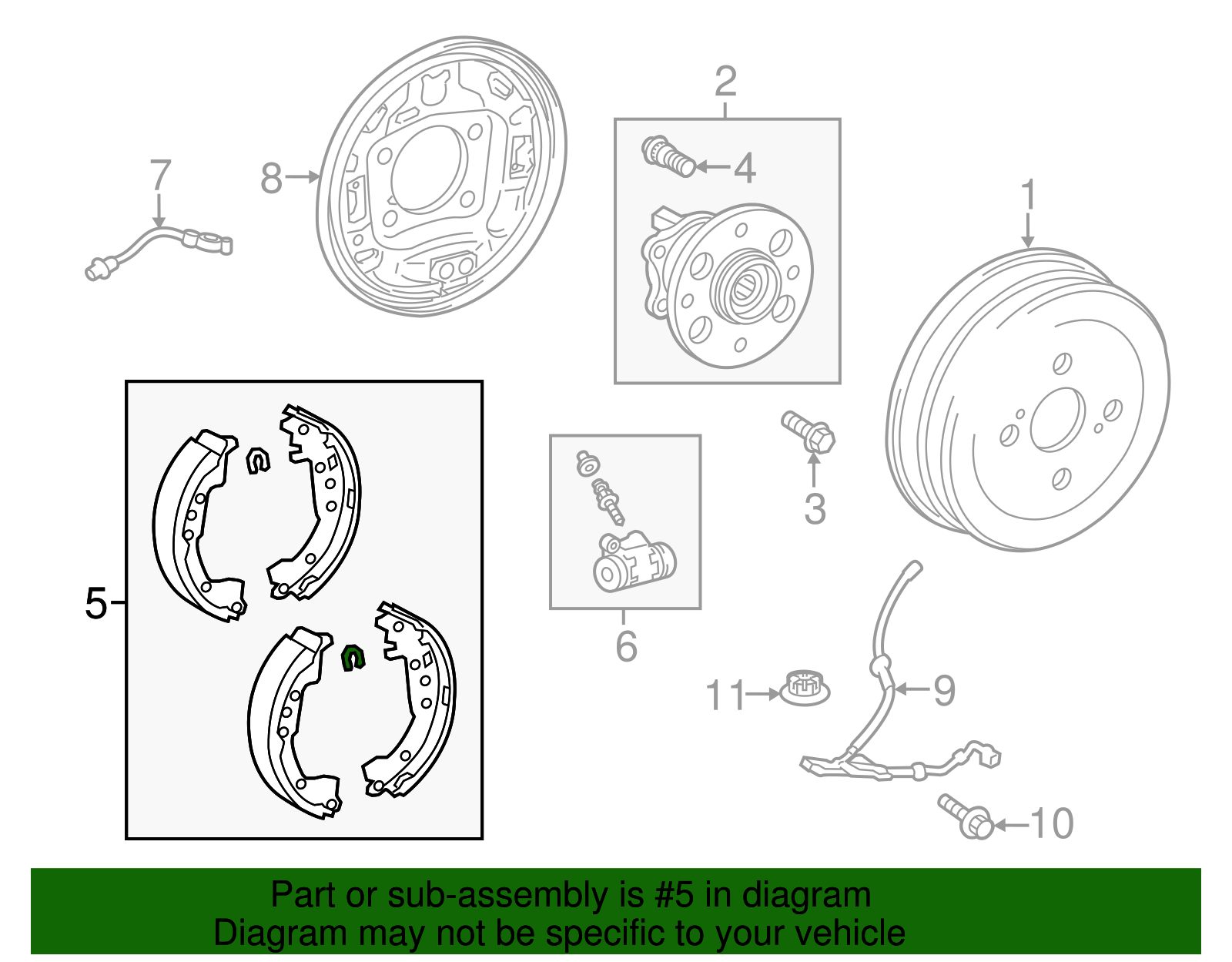 2008-2019 Toyota Brake Shoes 04495-52121 | Toyota Parts Center