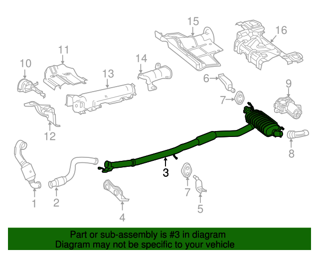 156-490-00-21 - Muffler & Pipe 2015-2020 Mercedes-Benz | Mercedes-Benz ...