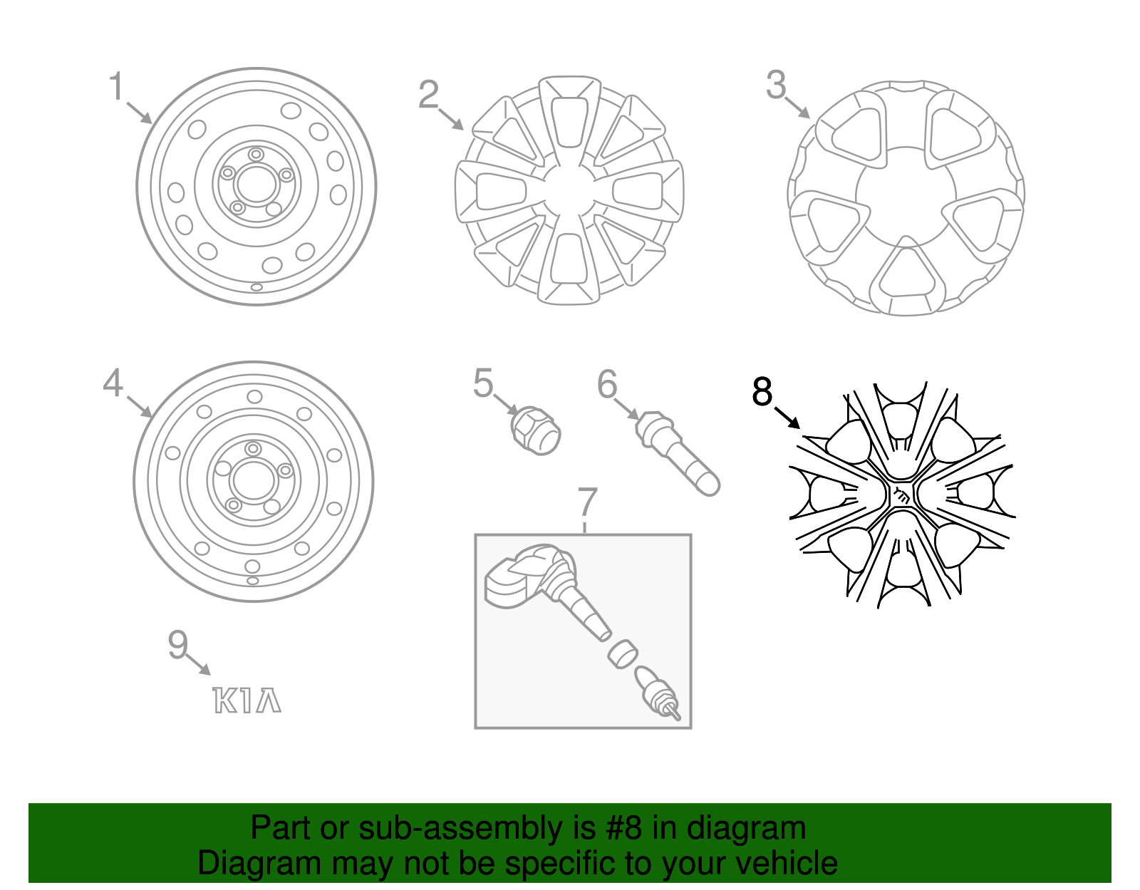 2012-2017 Kia Rio Wheel Cover 52960 1W150 | OEM Parts Online