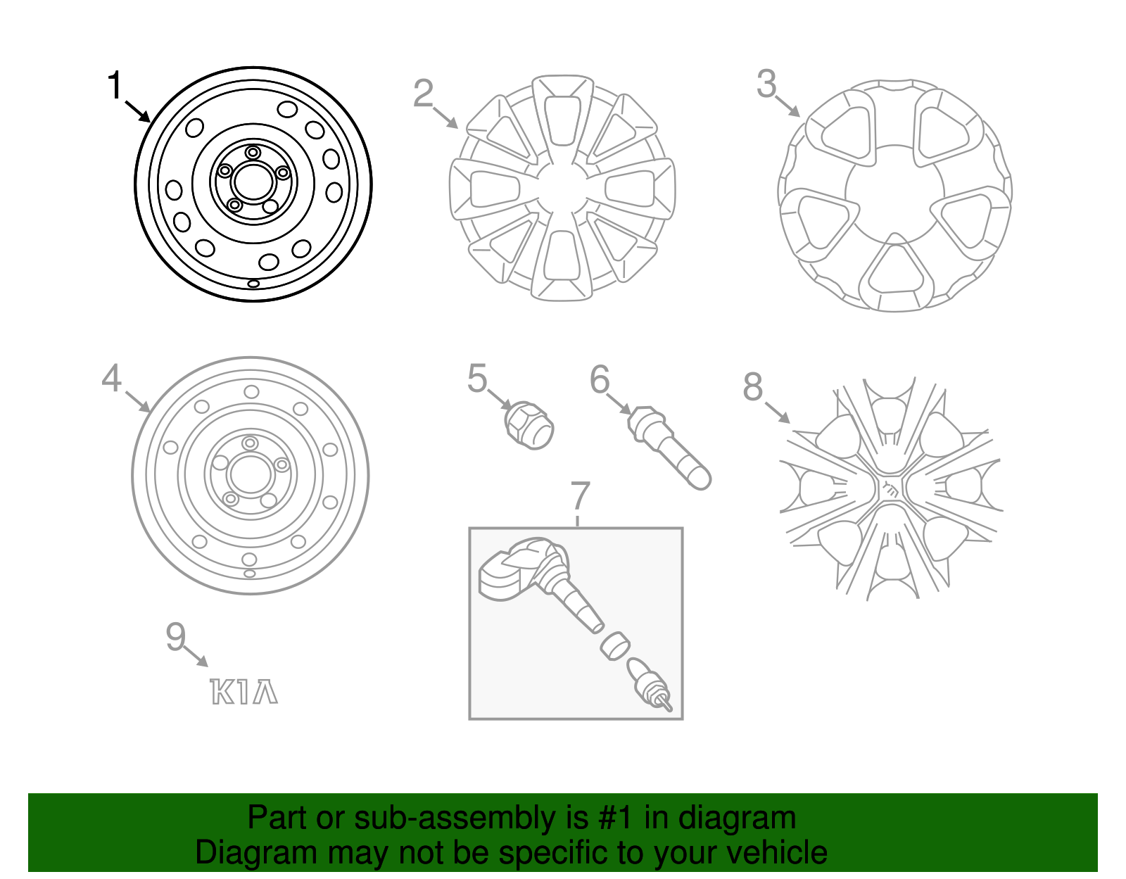 2012-2017 Kia Rio OEM NEW 2012-2017 Kia Rio Sedan Wheel Rim Assembly ...
