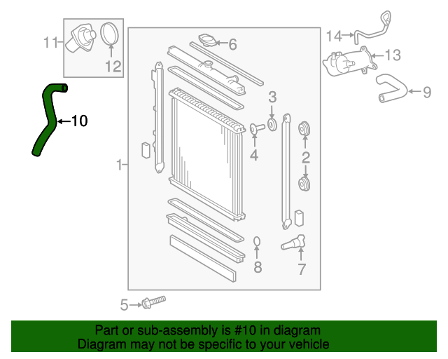 16572-38131 - Radiator Coolant Hose 2008-2021 Lexus LX570 ...