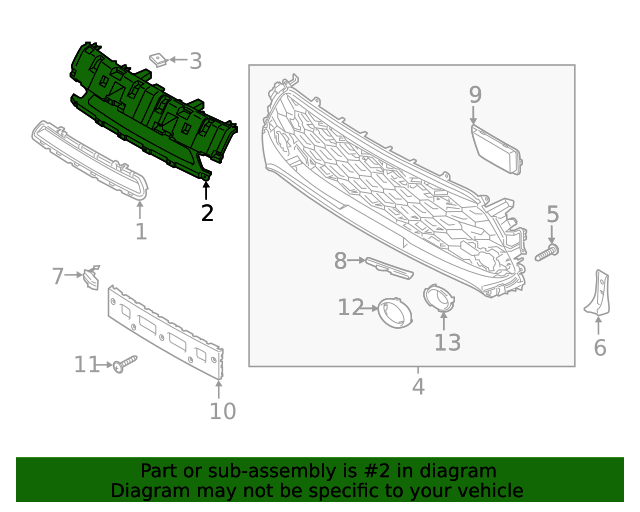 86535-K0500 - Grille Bracket 2020-2021 Kia Soul | Kia Cheap Parts