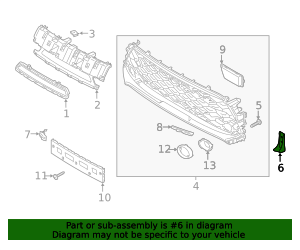 86598-K0500 - Lower Grille Mount 2020-2022 Kia Soul | Kia.Parts Store