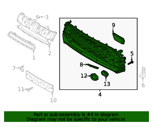 86530-K0560 - Lower Grille 2021-2022 Kia Soul | Genuine Kia Parts