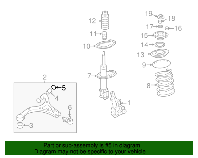 54552-4D000 - Lower Control Arm Stopper - 2007-2008 Hyundai Entourage ...