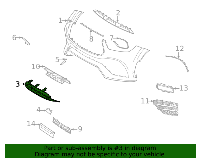 167-885-21-05 - Bumper Cover Spacer Panel 2021-2024 Mercedes-Benz GLE ...