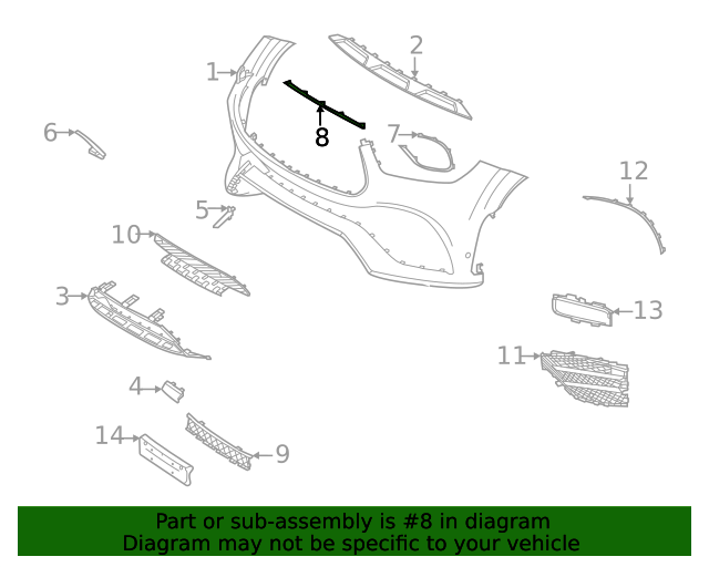 2021-2023 Mercedes-Benz GLE 63 AMG® S Bumper Trim 167-885-16-04 ...