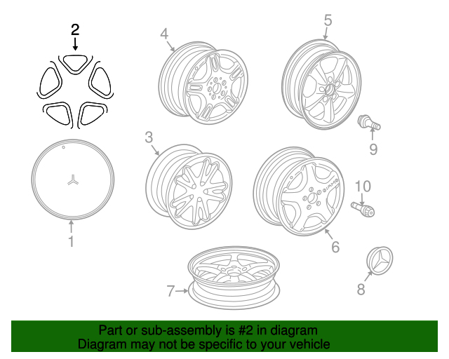 6-6-47-0987 - Wheel Alloy 5-hole 2001-2003 Mercedes-Benz | Mercedes ...