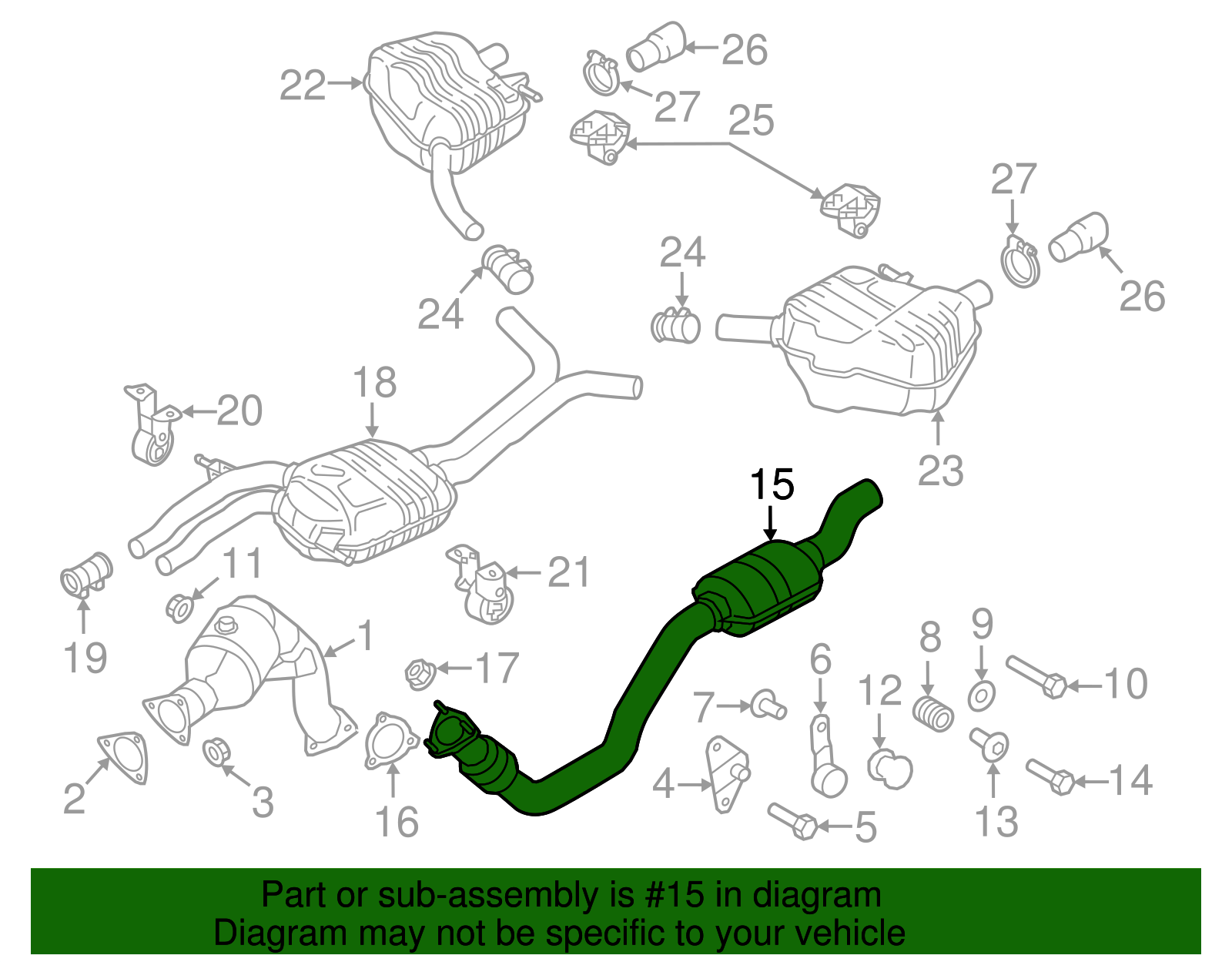 2012-2017 Audi Muffler & Pipe 4G0-254-300-P | OEM Parts Online