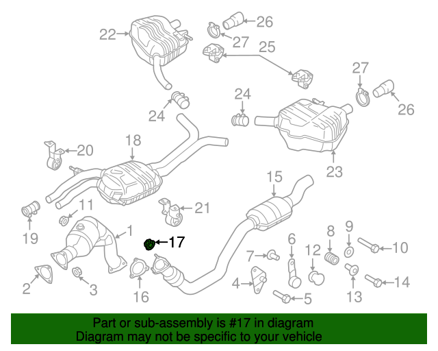 2010-2024 Audi Muffler & Pipe Lock Nut N-911-308-02 | Audi USA Parts