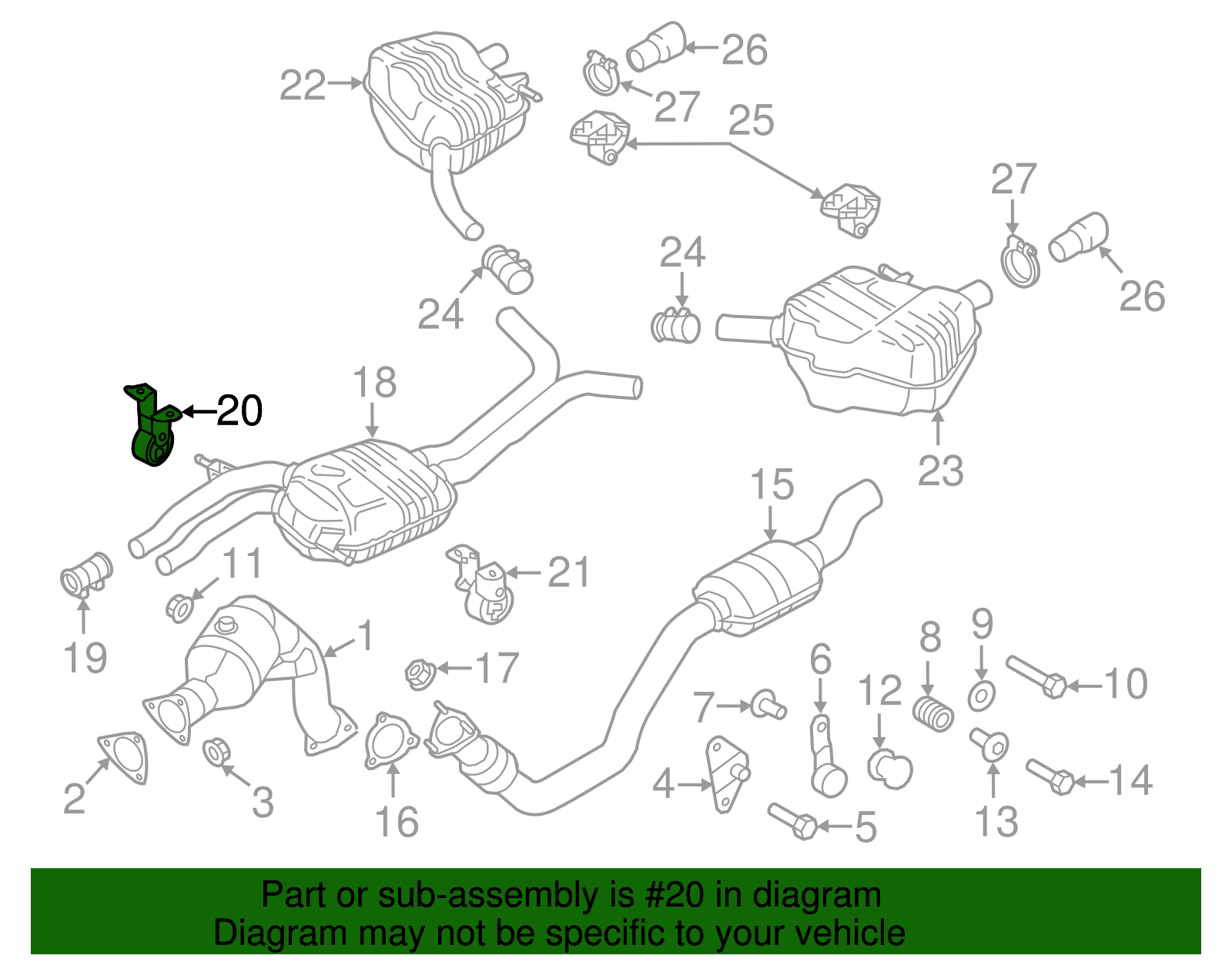 2012-2019 Audi Exhaust System Hanger Bracket 4G0-253-144-B | Audi Part CA