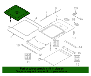 LR177819 - Sunroof Glass 2018-2023 Land Rover Range Rover Velar | Land ...