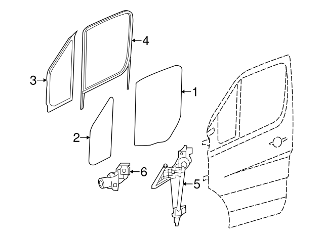 2010-2018 Mercedes-Benz Vent Glass 906-725-03-09 | MB OEM Parts