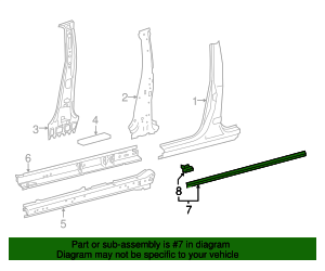 2013-2018 Toyota RAV4 Rocker Panel Seal 67863-0R010 | Toyota Parts Center