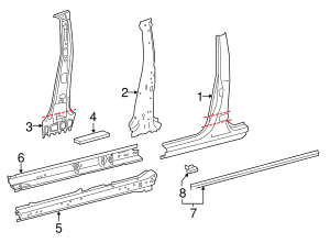 2013-2018 Toyota RAV4 Center Pillar & Rocker 61312-0R030 | Toyota Parts ...
