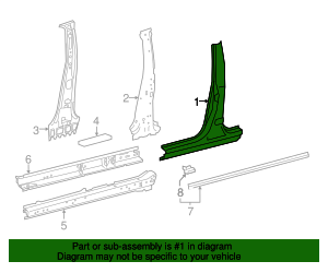 2013-2018 Toyota RAV4 Center Pillar & Rocker 61312-0R030 | Toyota Parts ...