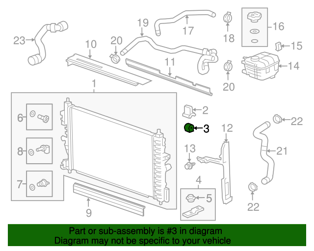 2011-2019 GM Radiator Insulator 55702167 | GMPartsDirect.com