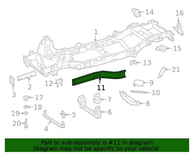 463-311-21-00 - Floor Side Rail 2019-2023 Mercedes-Benz ...