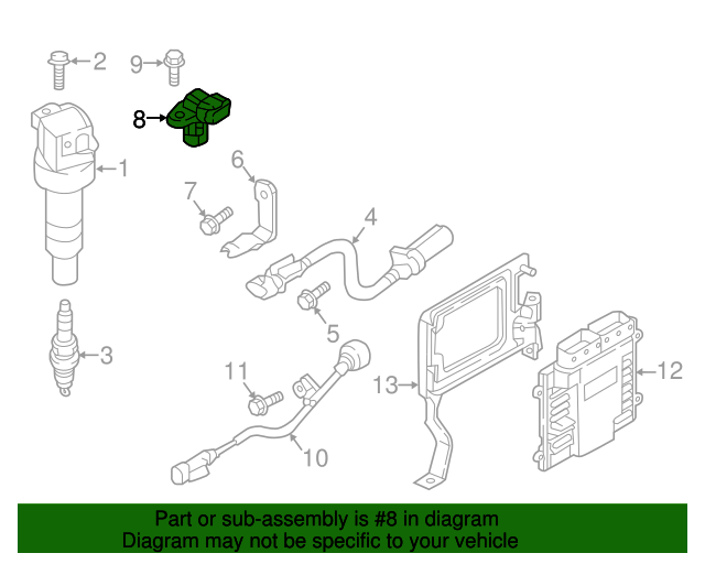 2016-2019 Hyundai Sonata Engine Camshaft Position Sensor 39350-2E600 ...