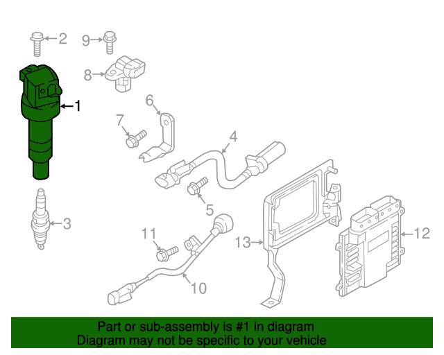 Genuine OEM Ignition Coil 2.0L w/ Hybrid - Hyundai Elantra Kona ...