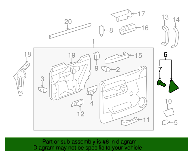 2007-2014 GM Upper Trim Panel 25857297 | TascaParts.com