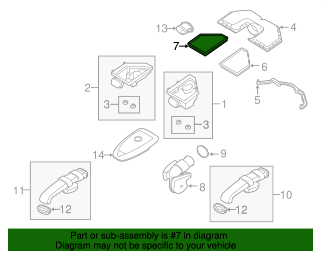 13-71-7-548-898 - Air Filter - 2007-2010 BMW X5 | Buy BMW Parts Now