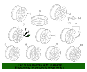 2013-2019 Cadillac XTS Wheel Spoke Trim Insert 22908771 GM ...