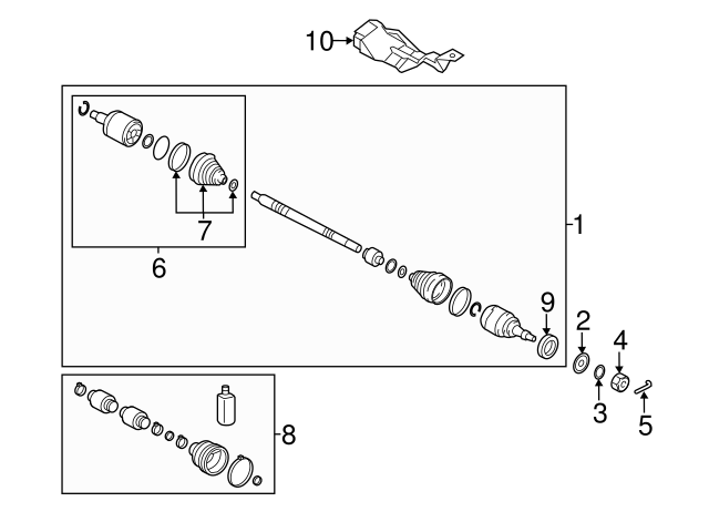 49501-3Q360 - CV Axle Assembly 2011-2014 Hyundai Sonata ...