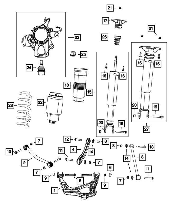 2011-2014 Jeep Grand Cherokee Suspension Shock Absorber Kit 68069675AD ...