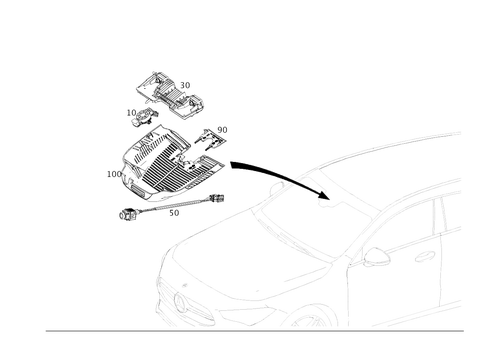 Sensors, Camera and Switch Behind Windshield for 2020 Mercedes-Benz ...