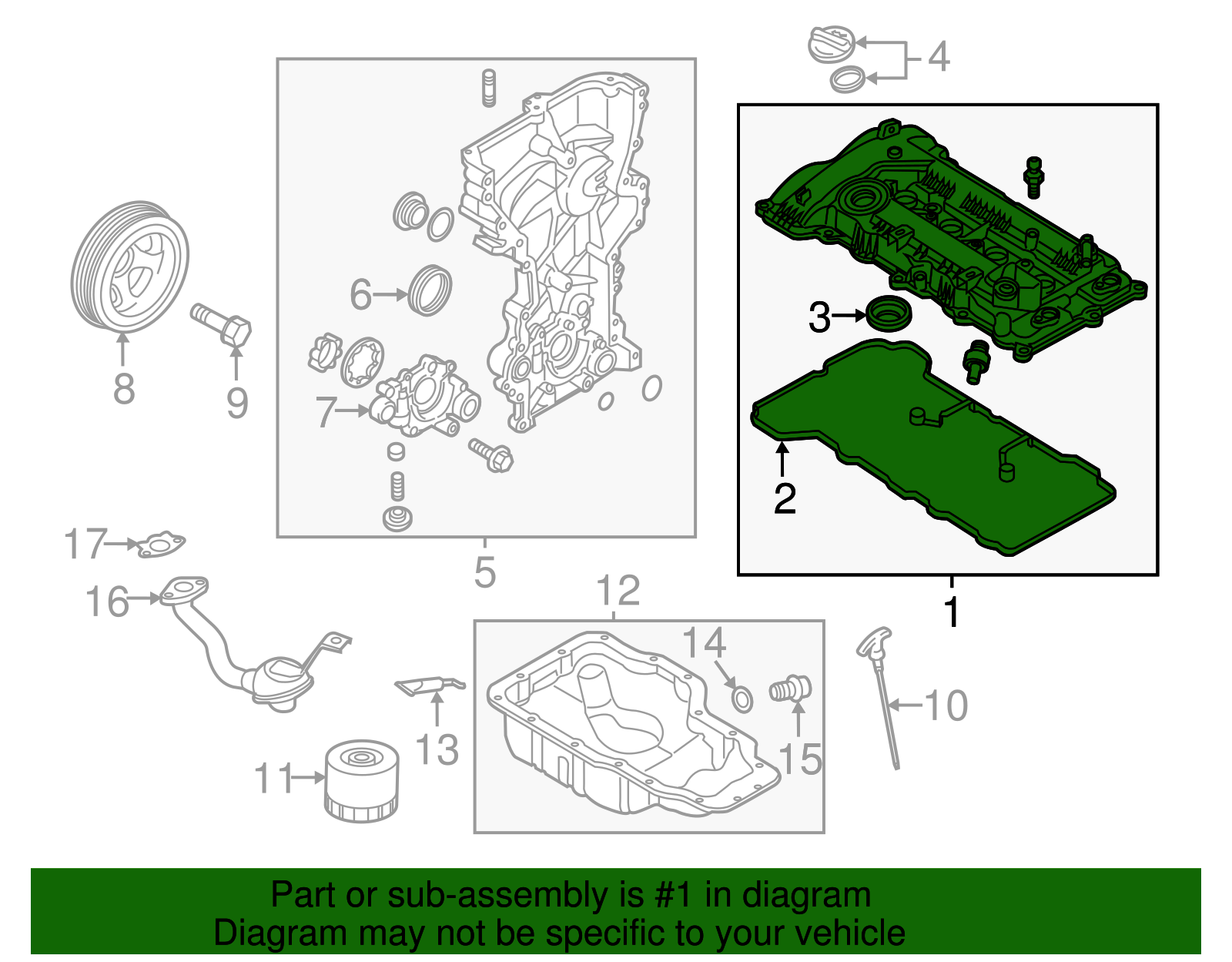 2014-2016 Kia Forte Valve Cover 22410-2E010 | Retail Performance Auto Parts