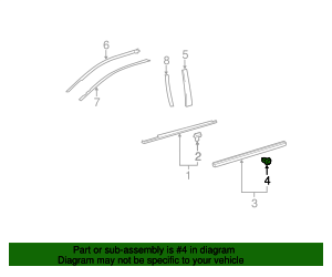 Genuine Toyota Lower Molding Clip part# 75867-AC020 for 2005-2012 ...