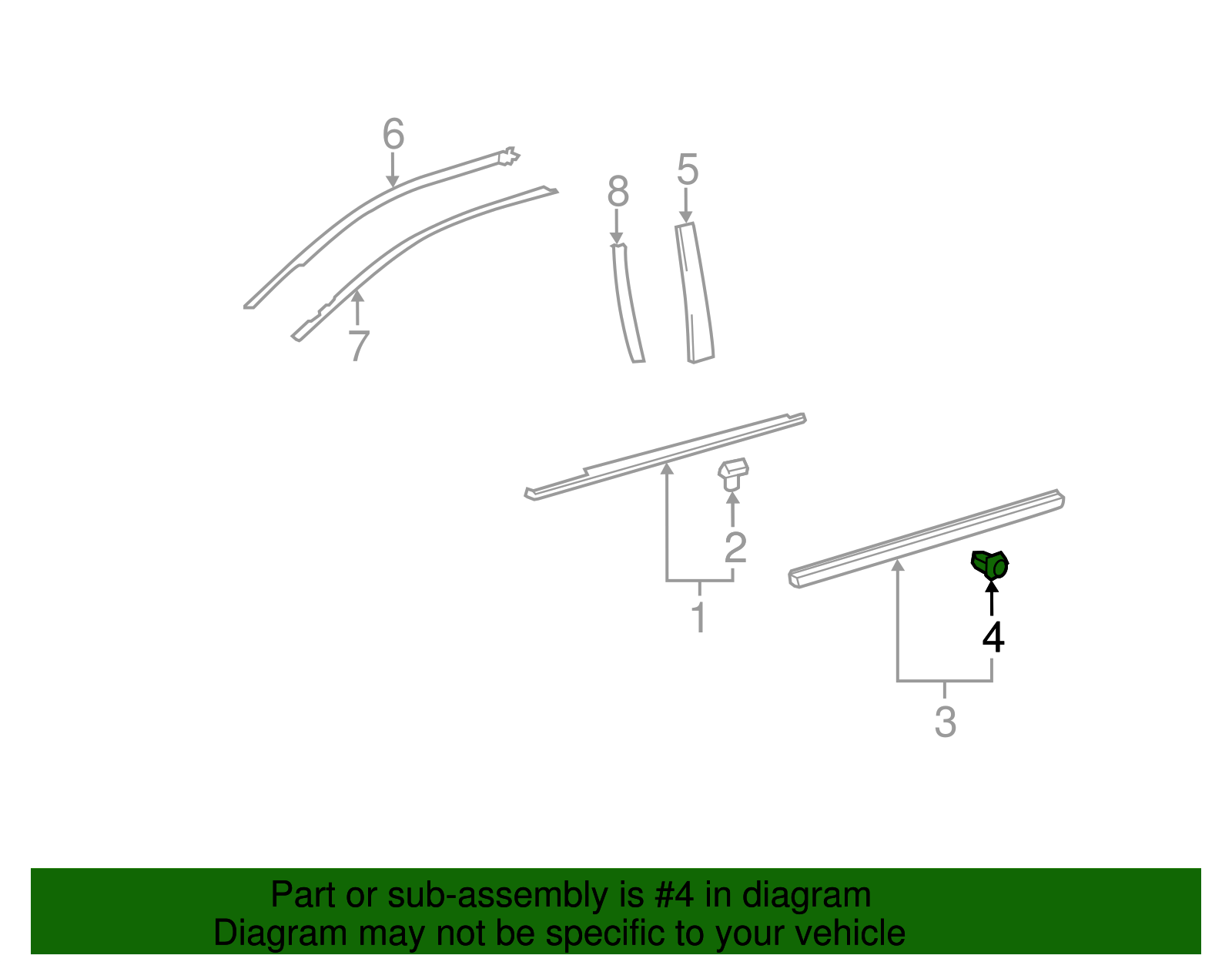 Genuine Toyota Lower Molding Clip part# 75867-AC020 for 2005-2012 ...