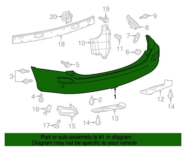 Bumper Assembly Rear - 2013-2015 Toyota RAV4 (52150-0R110) | Kendall Toyota