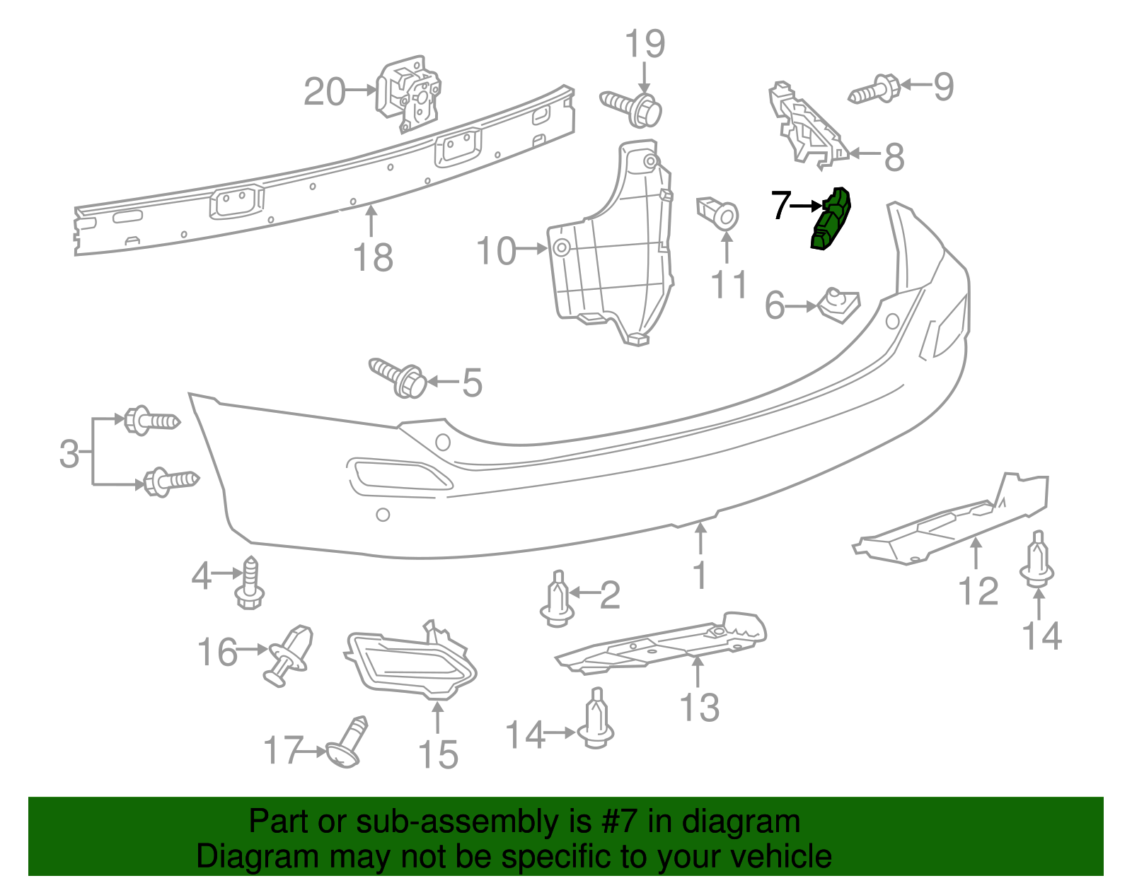2013-2015 Toyota RAV4 Upper Retainer 52562-0R030 | Toyota Parts Center