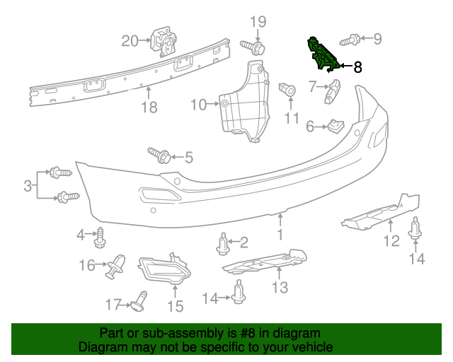 2013-2015 Toyota RAV4 Side Support 52156-0R030 | Toyota Parts Center