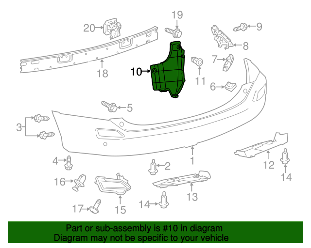 52591-0R030 - Side Seal - 2013-2015 Toyota RAV4 | OEM Genuine Toyota Parts