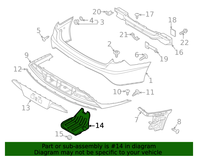 86676-L0000 - Bumper Splash Shield 2020-2022 Hyundai Sonata ...